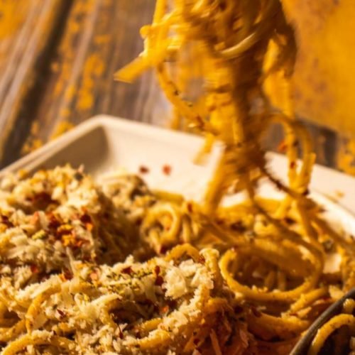 Garlic Butter Spaghetti Noodles Recipe loaded with Parmesan