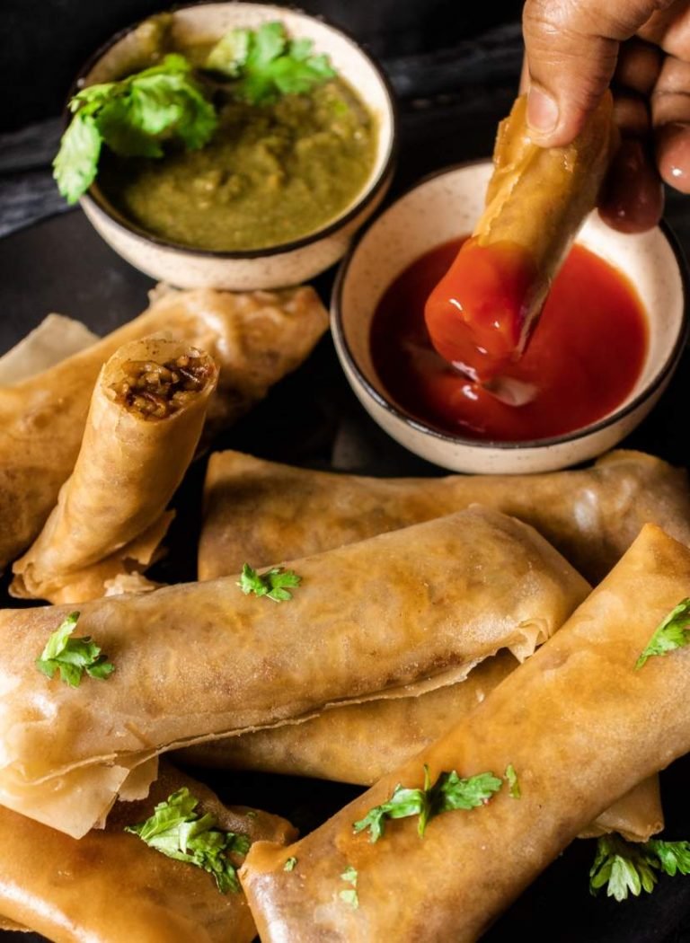 Spring Rolls Recipe - Crispy Veg Spring Rolls Recipe