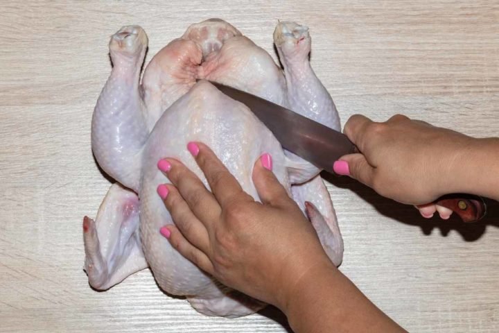 How to cut a whole chicken into Small Pieces