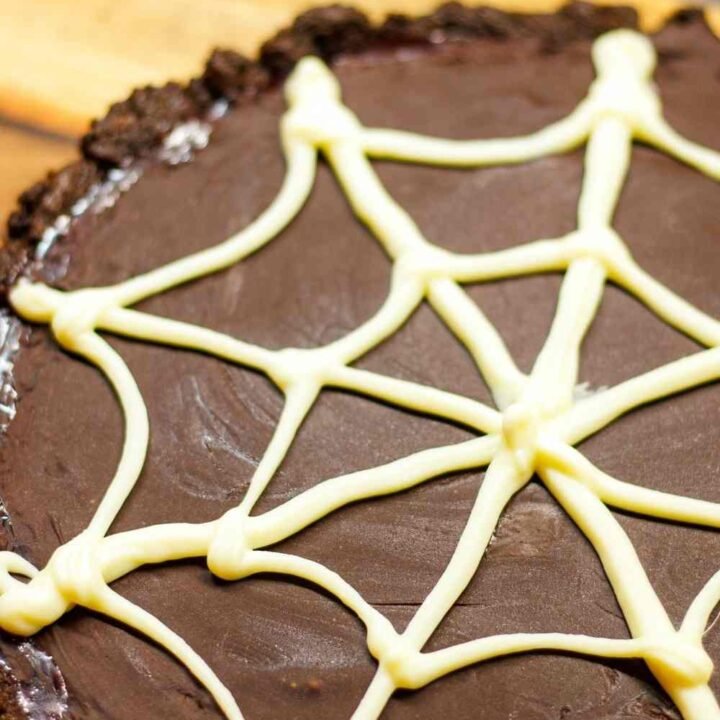 Halloween Chocolate Spiderweb Pie