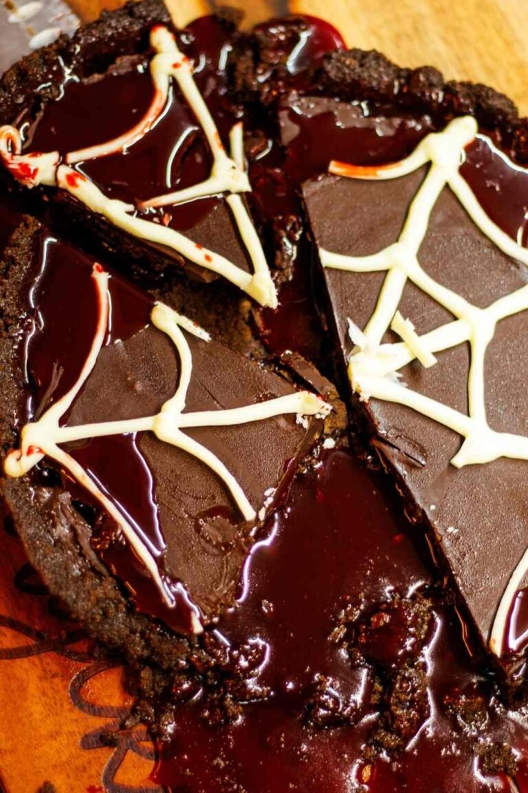 Halloween Chocolate Spiderweb Pie