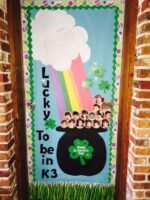 DIY March door and Bulletin board decor for St. Patrick's Day