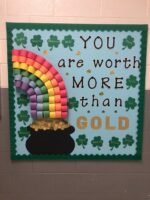 DIY March door and Bulletin board decor for St. Patrick's Day