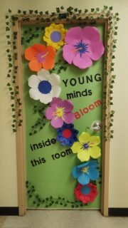DIY Spring Classroom Door decor