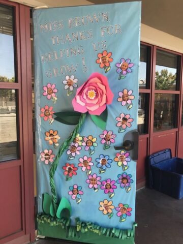 DIY Spring Classroom Door decor