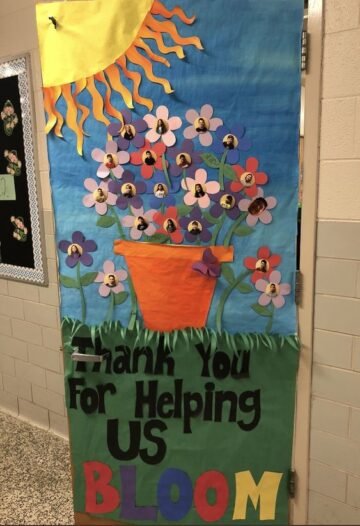 DIY Spring Classroom Door decor