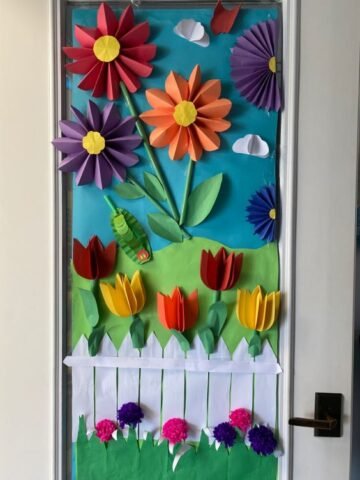 DIY Spring Classroom Door decor