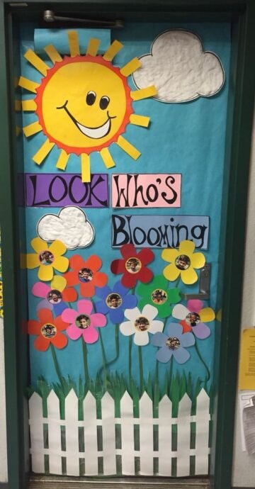 DIY Spring Classroom Door decor