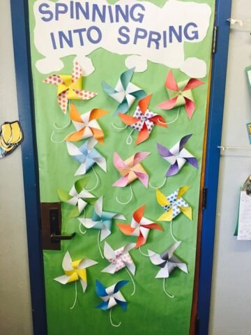 DIY Spring Classroom Door decor