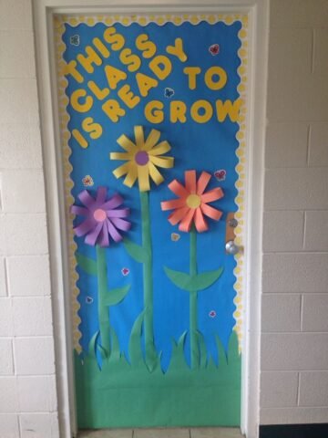 DIY Spring Classroom Door decor