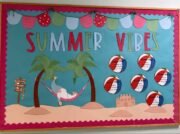 Best Summer Bulletin Board and classroom door DIY