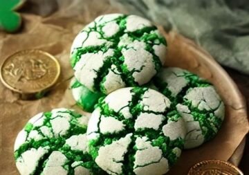 Easy St. Patrick's Day Green Crinkle Cookies (Cake Mix!)