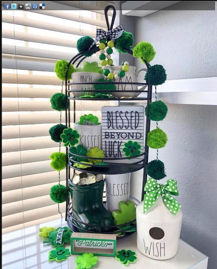 Neutral St Patrick S Day Diy Decor Farmhouse Inspired Tiered Tray