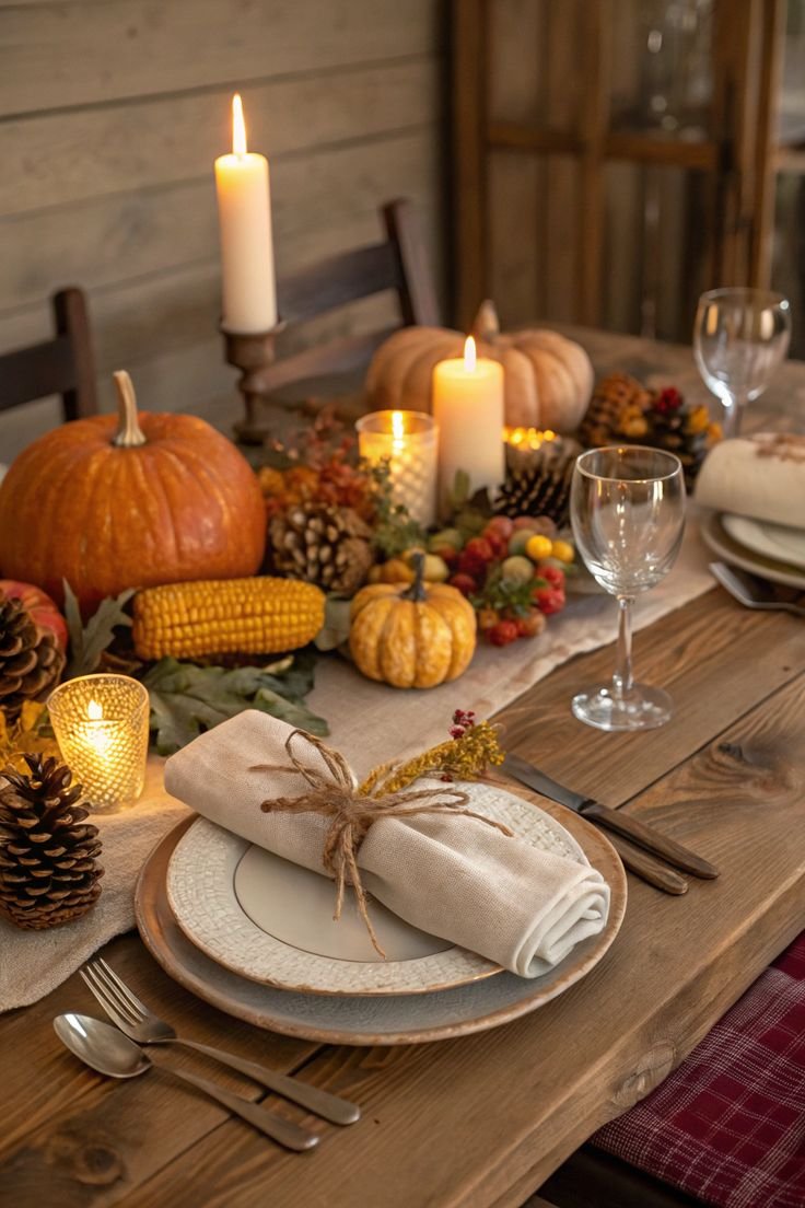 Cosy Thanksgiving Tablescapes to Impress Guests